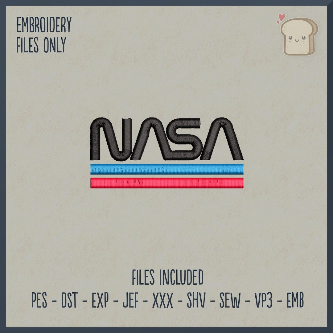 NASA Text - Embroidery File, Space, Design, Circle, Stars, Rockets ...