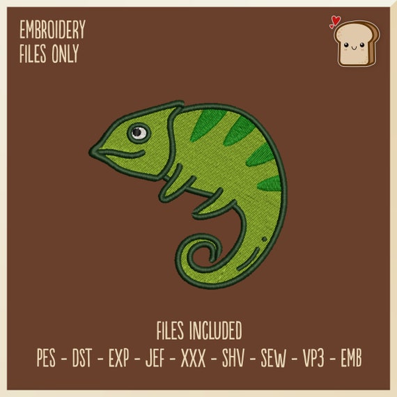 Chameleon Embroidery File Animal Reptile Nature Pet - Etsy