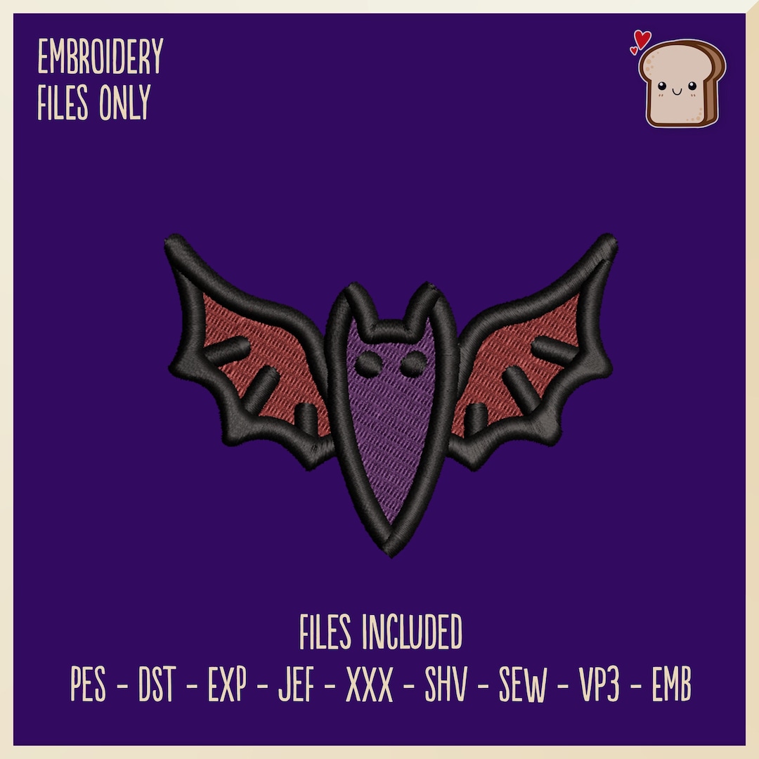 Spooky Bat Wing - Embroidery File, 4x4 Hoop, Gift, Hobby, Decorative ...
