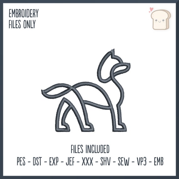 Alert Husky Steel Line Art Embroidery File Hat Hoop Hobby - Etsy