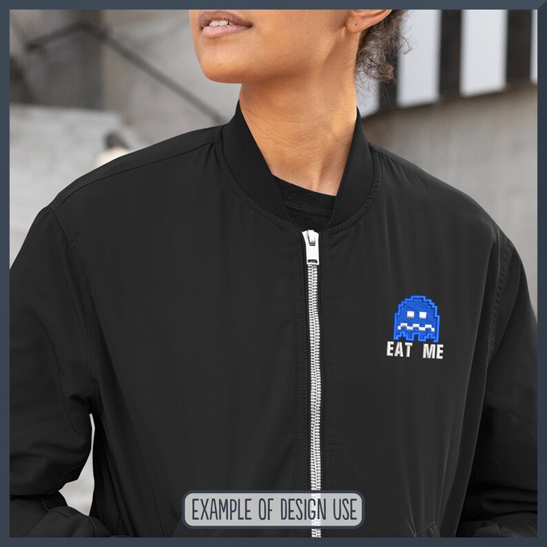 Eat Me Blue Ghost Embroidery File Pixel Ghost Hat - Etsy