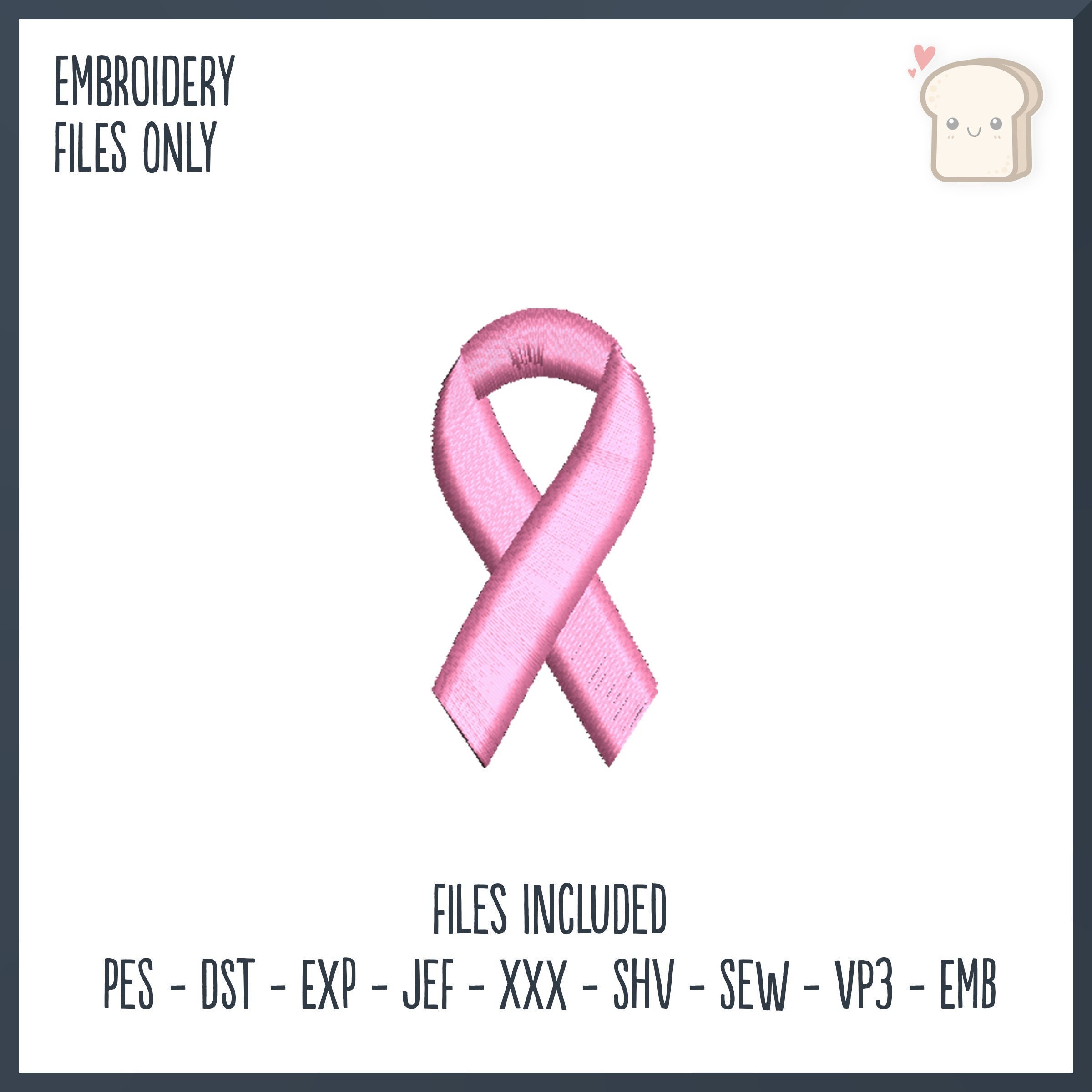 Cancer Ribbon Embroidery File 4x4 Hoop Gift Hobby - Etsy