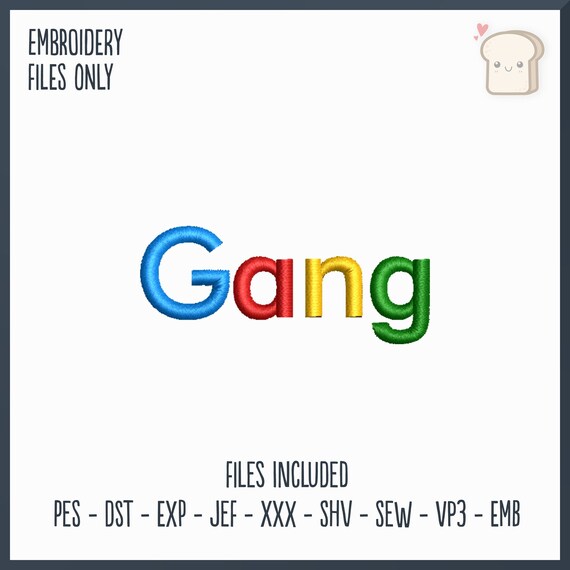 Google Gang Embroidery File 4x4 Hoop Hat Hoop Gift - Etsy