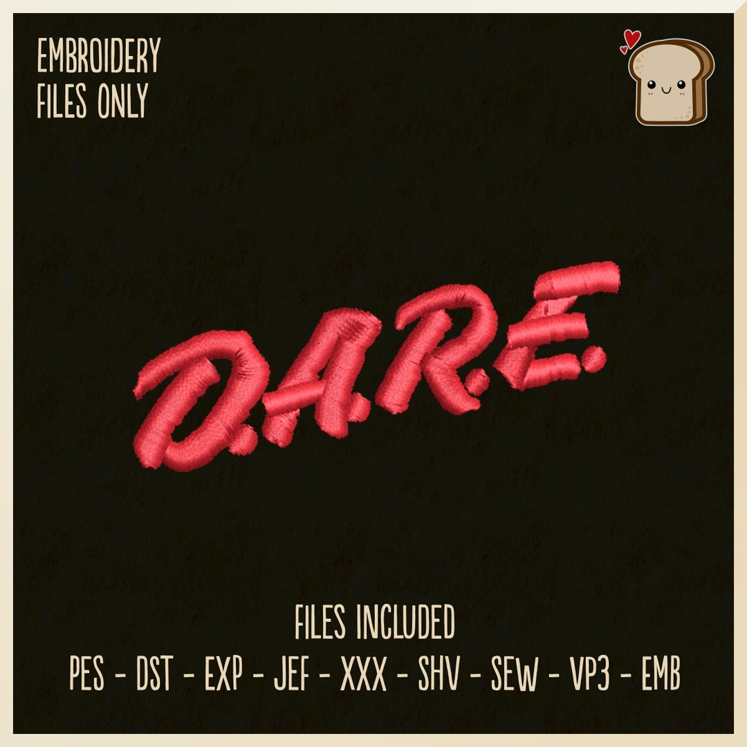 DARE - Embroidery File, Old School, Retro - Etsy