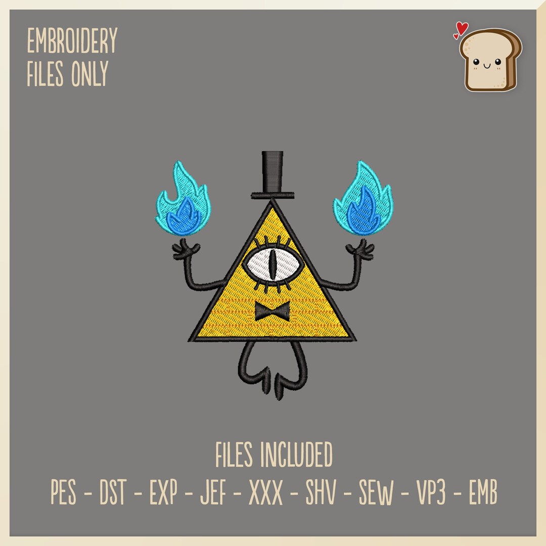 Pyramid Fireball Bill - Embroidery File, 4x4 Hoop, Gift, Hobby, Cosplay ...