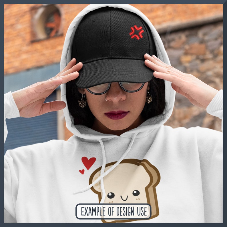 Anime Mad Mark Embroidery File Hat Hoop Angry Anime Mad - Etsy