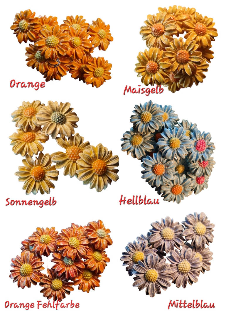 Ceramic Flowers, Daisies – Flowers Made of Clay/ceramic. Various Colors ...