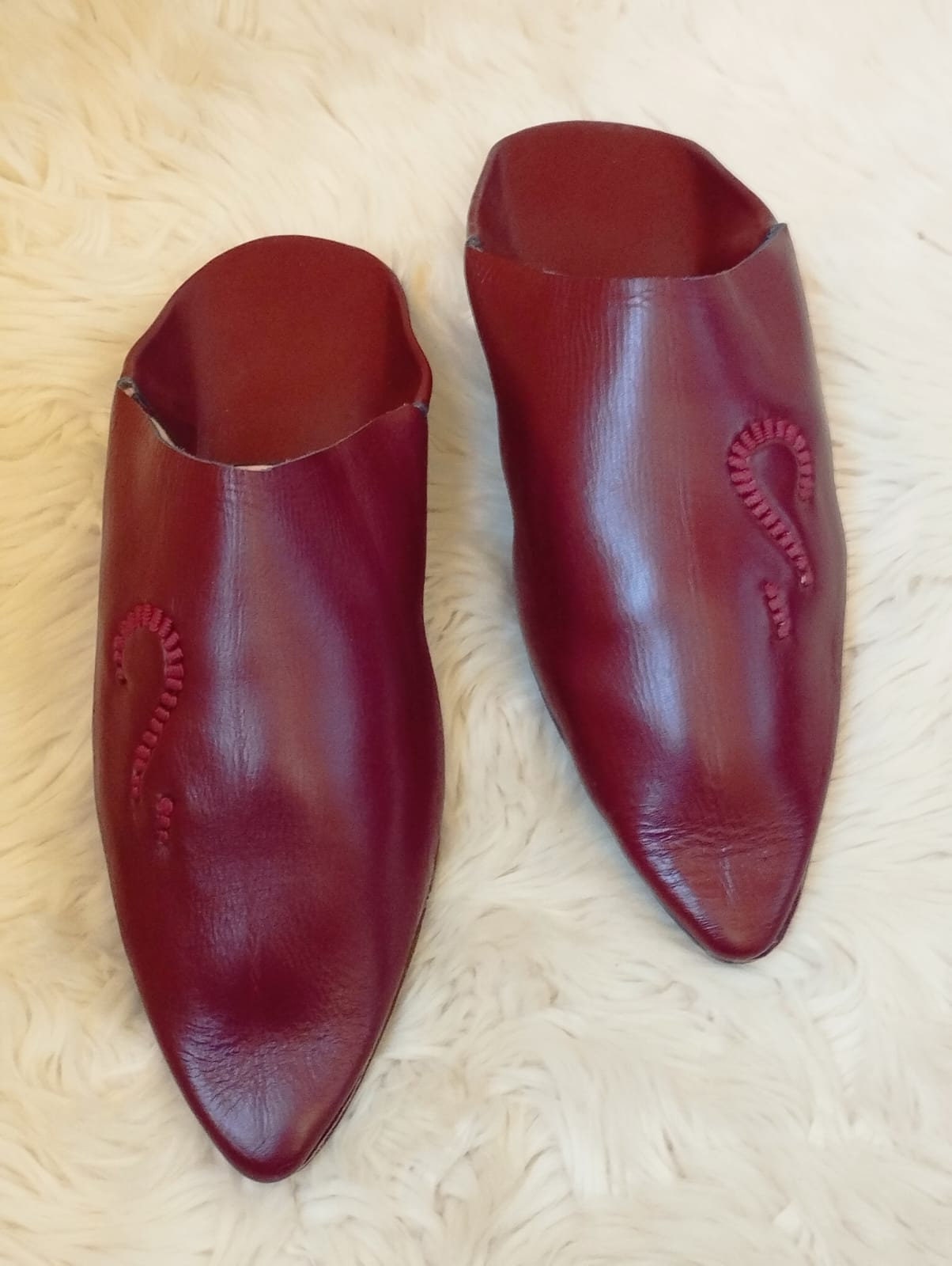 100% Leather Moroccan Slippers Men's Leather Handmade Babouche ...