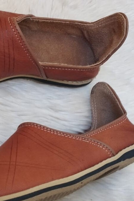 Moroccan Slippers for Men Leather Handmade Babouche Sheepskin Slippers ...