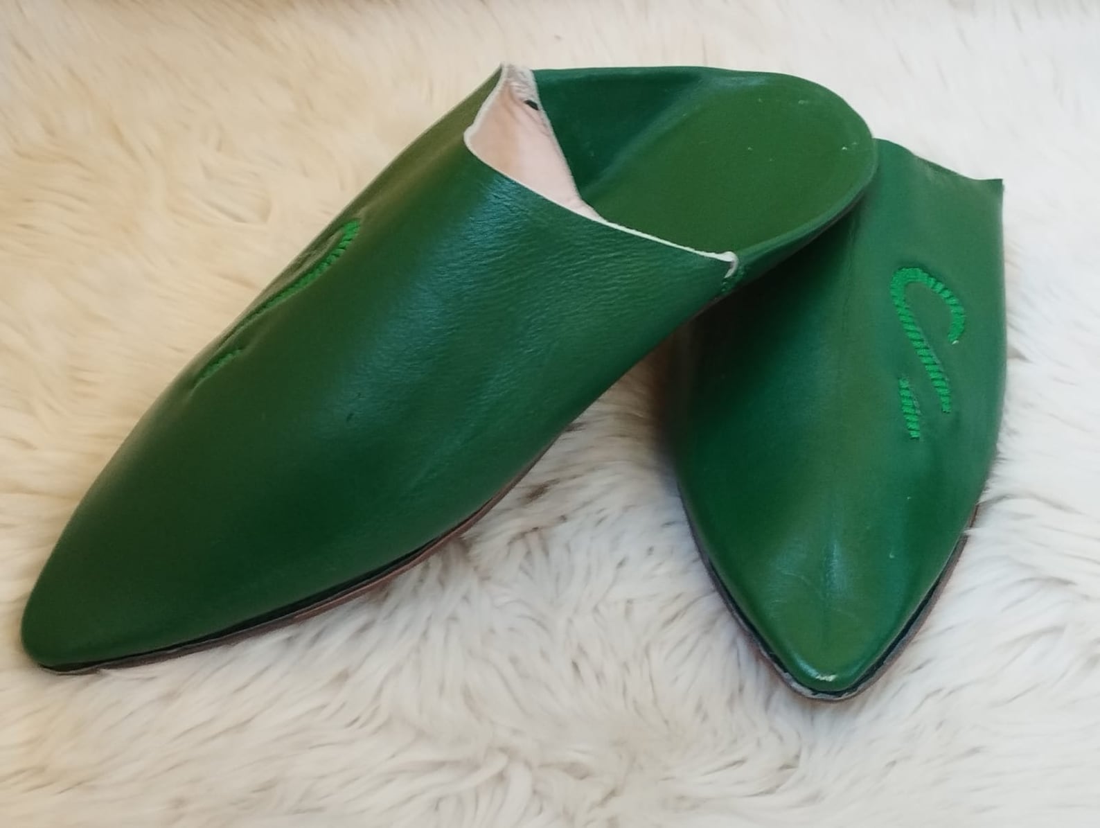 100% Leather Moroccan Slippers Men's Leather Handmade Babouche ...