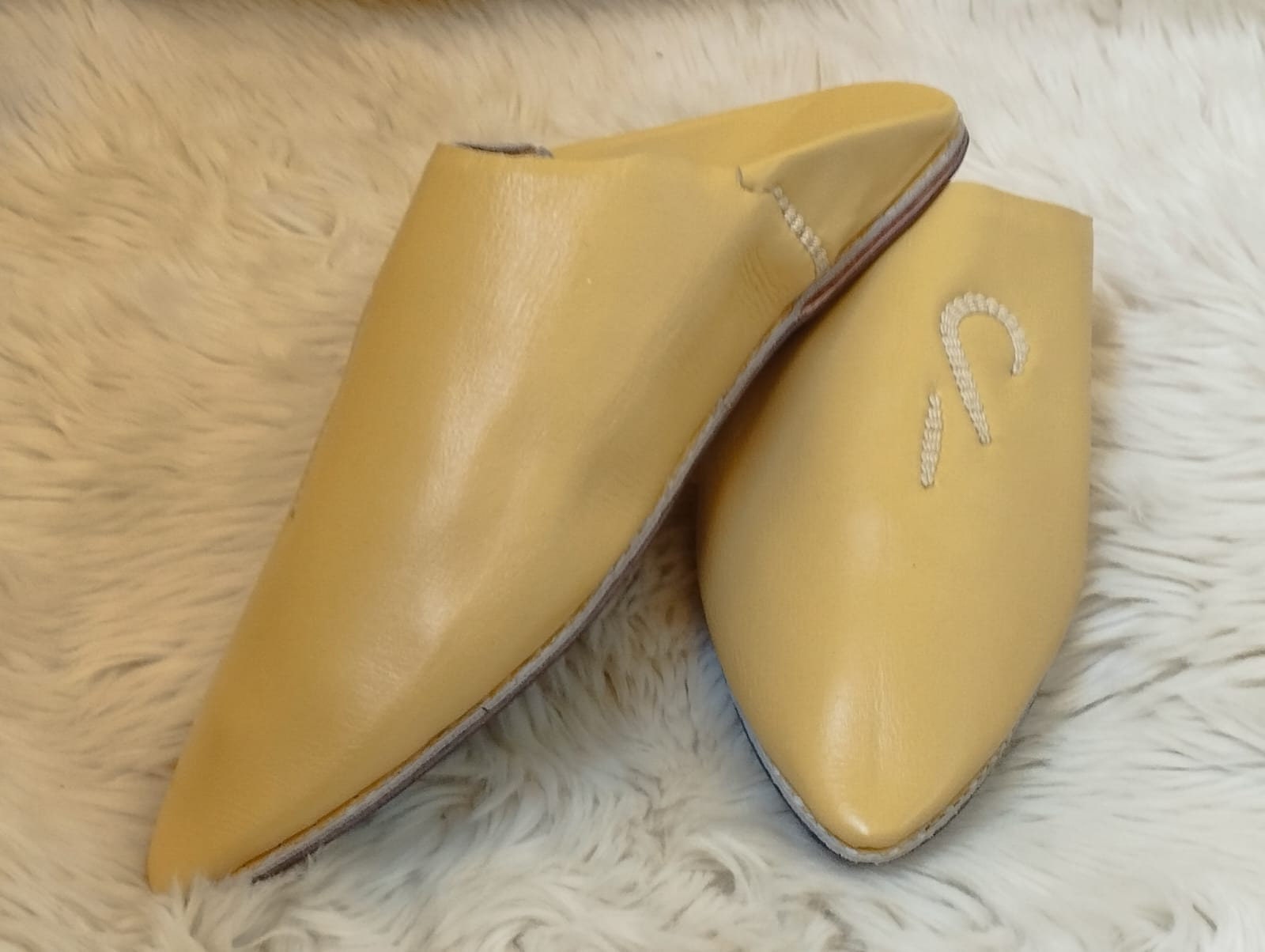 100% Leather Moroccan Slippers Men's Leather Handmade Babouche ...