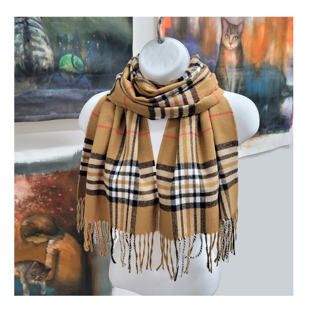 Cozy Winter Long Scarf, Vintage Tartan Plaid Scarf, Soft and ...