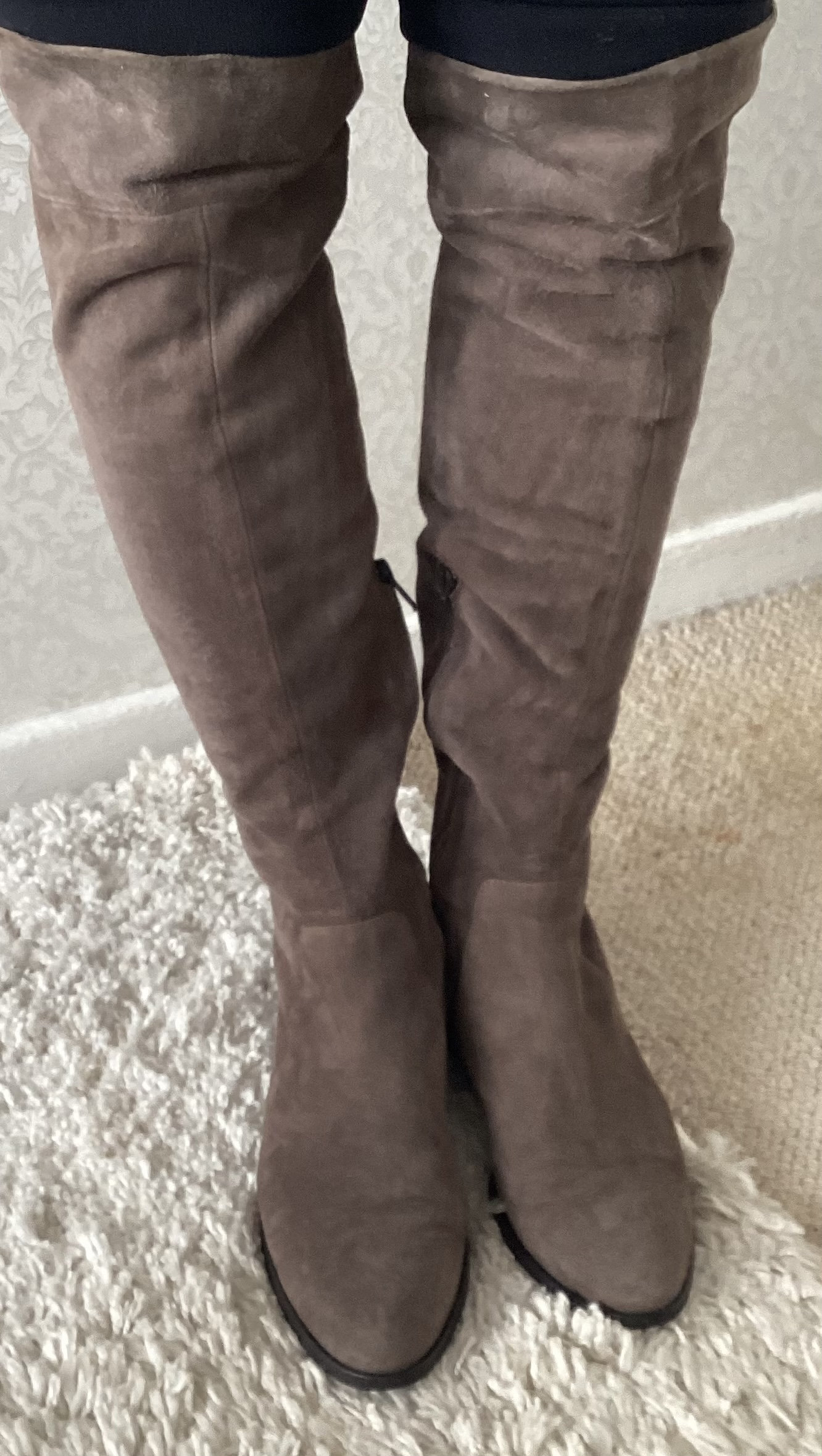 Pied A Terre Brown Suade Knee High Boots - Etsy