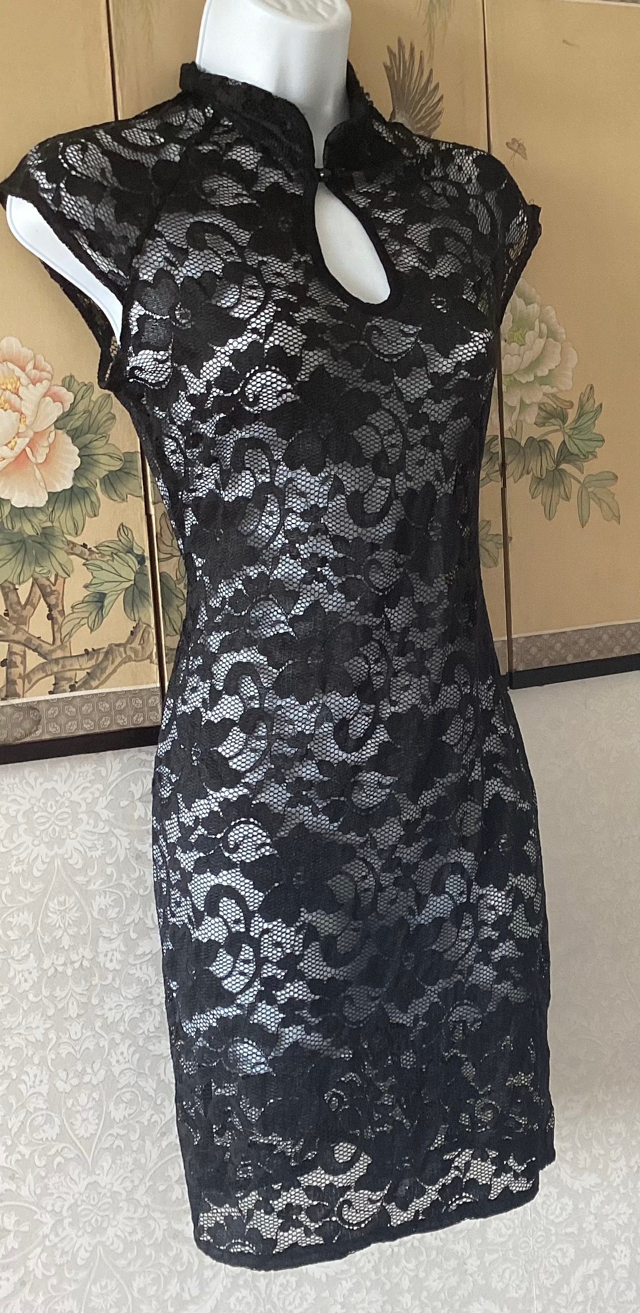 Lacy Black Hip Hugging Sheer Dress - Etsy