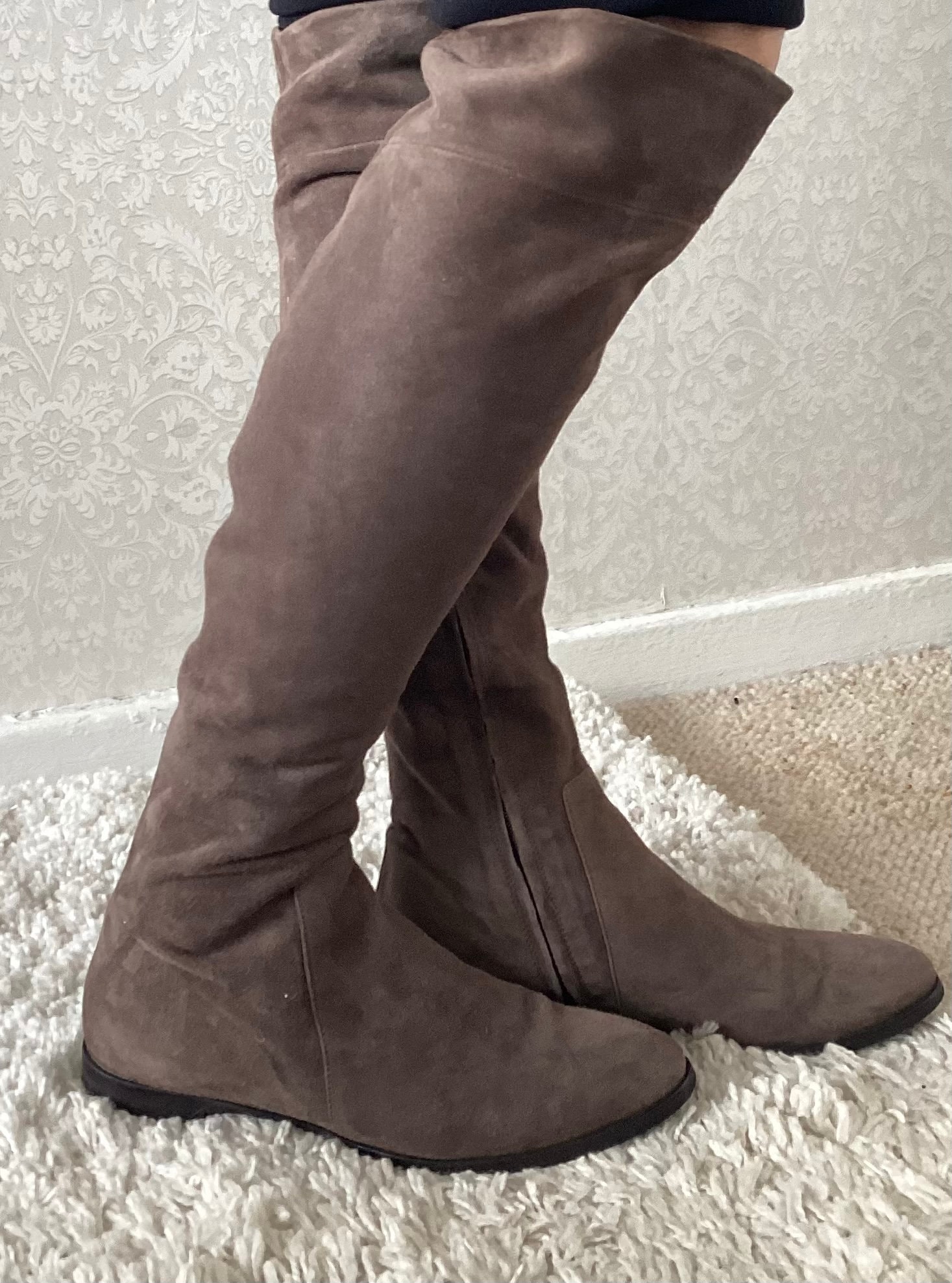 Pied A Terre Brown Suade Knee High Boots - Etsy