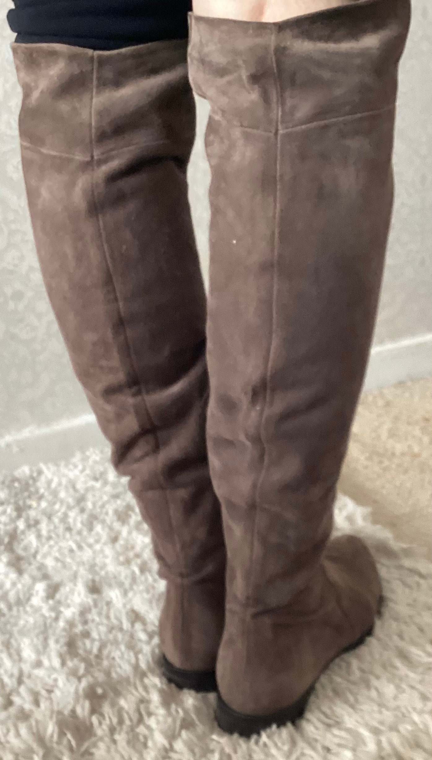 Pied A Terre Brown Suade Knee High Boots - Etsy