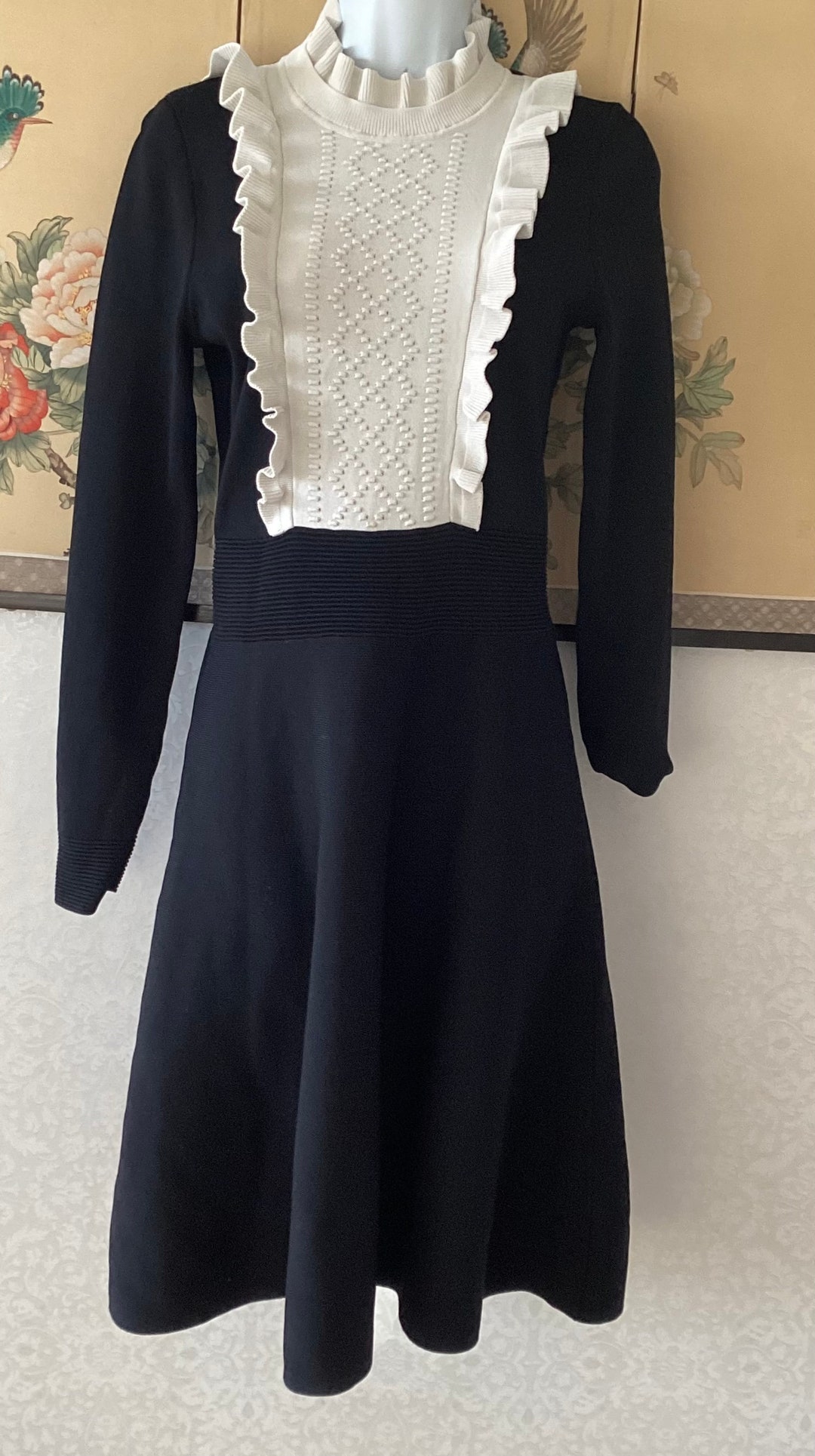 Sandro Black and White Classic French Dress - Etsy