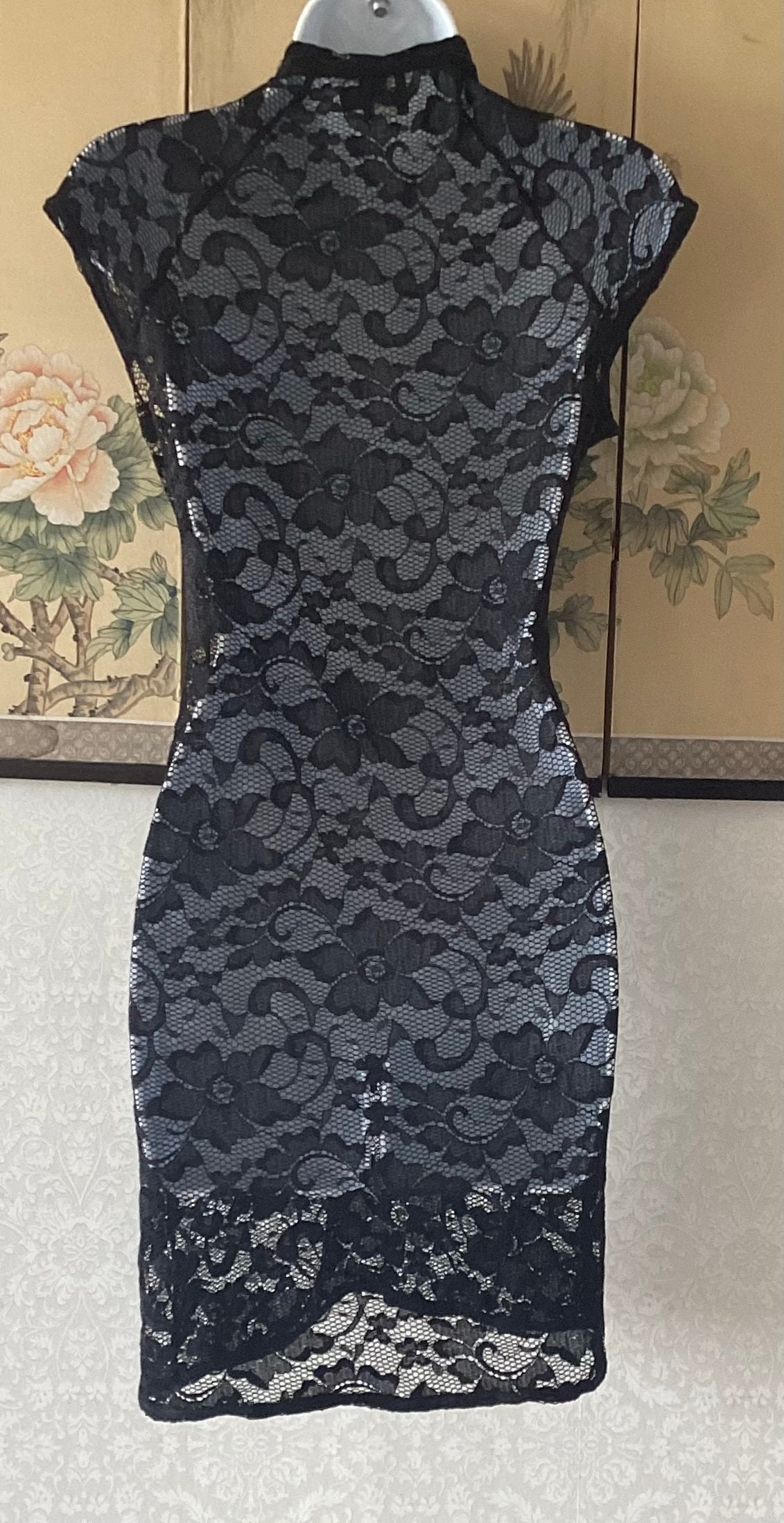 Lacy Black Hip Hugging Sheer Dress - Etsy