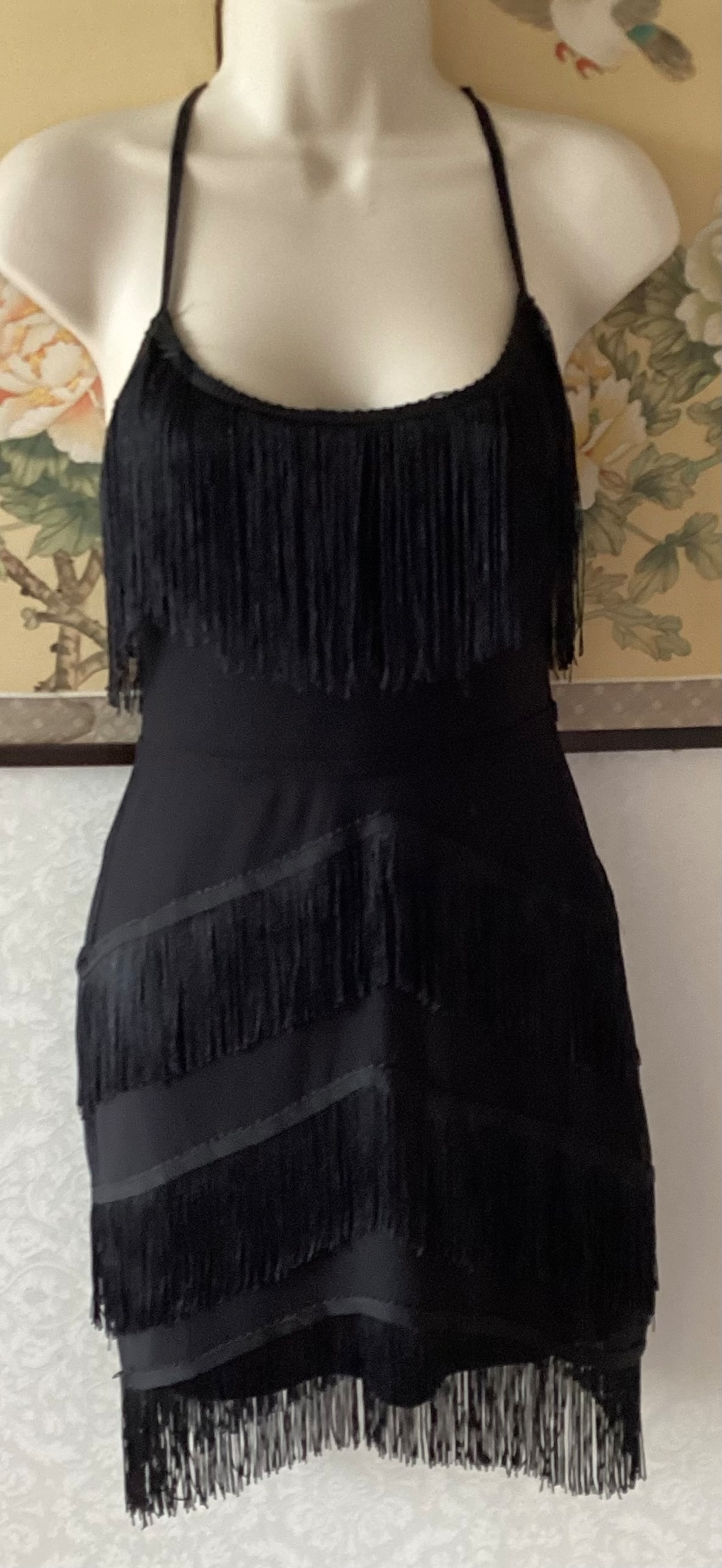 Black Fringe Flapper Style Dress - Etsy