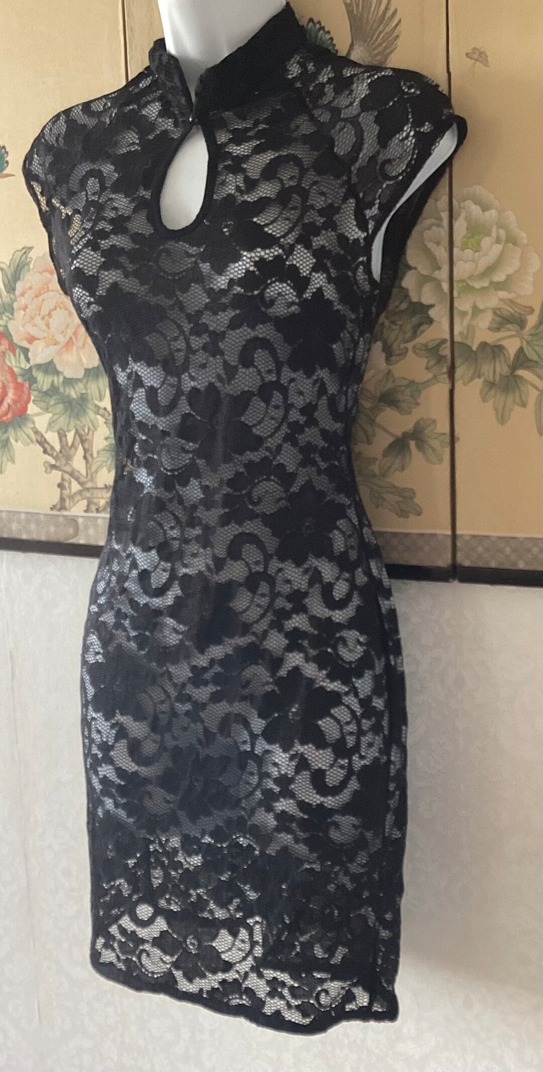 Lacy Black Hip Hugging Sheer Dress - Etsy