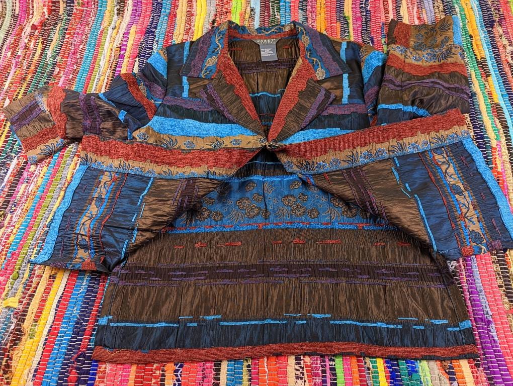 Vintage KORET Dress Womens Blazer Party Coctail Jacket One Metal Button ...