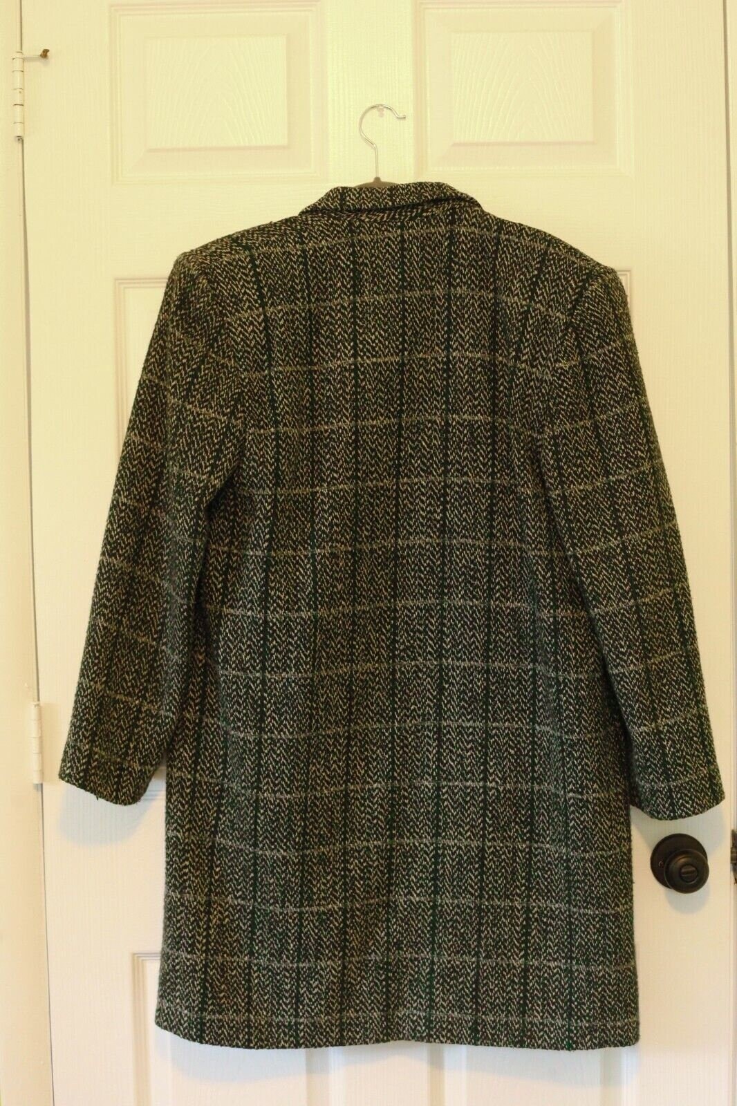 Vintage 80's HUNTERS RUN Women Single Breasted Glen Plaid Tweed Coat ...