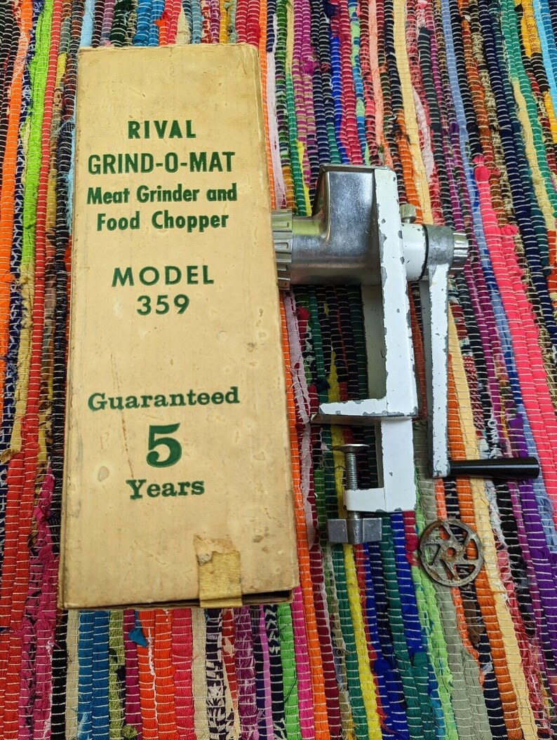 Rare Circa 60's Rival Grind-o-mat Meat Grinder Food Chopper Model 359 ...