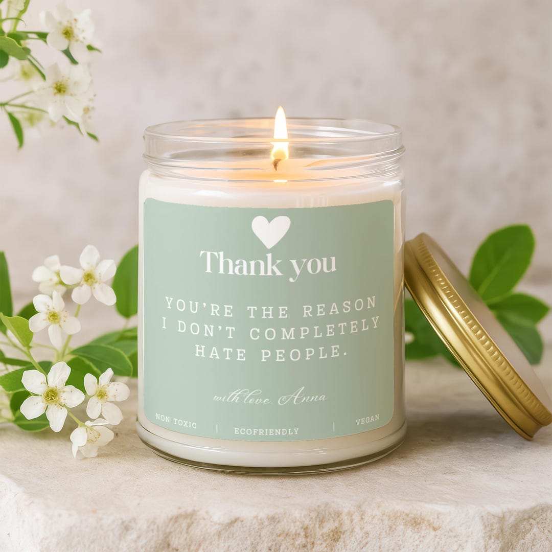 Unique Thank You Gift Candle, Snarky Humor Present for Friend, Funny ...