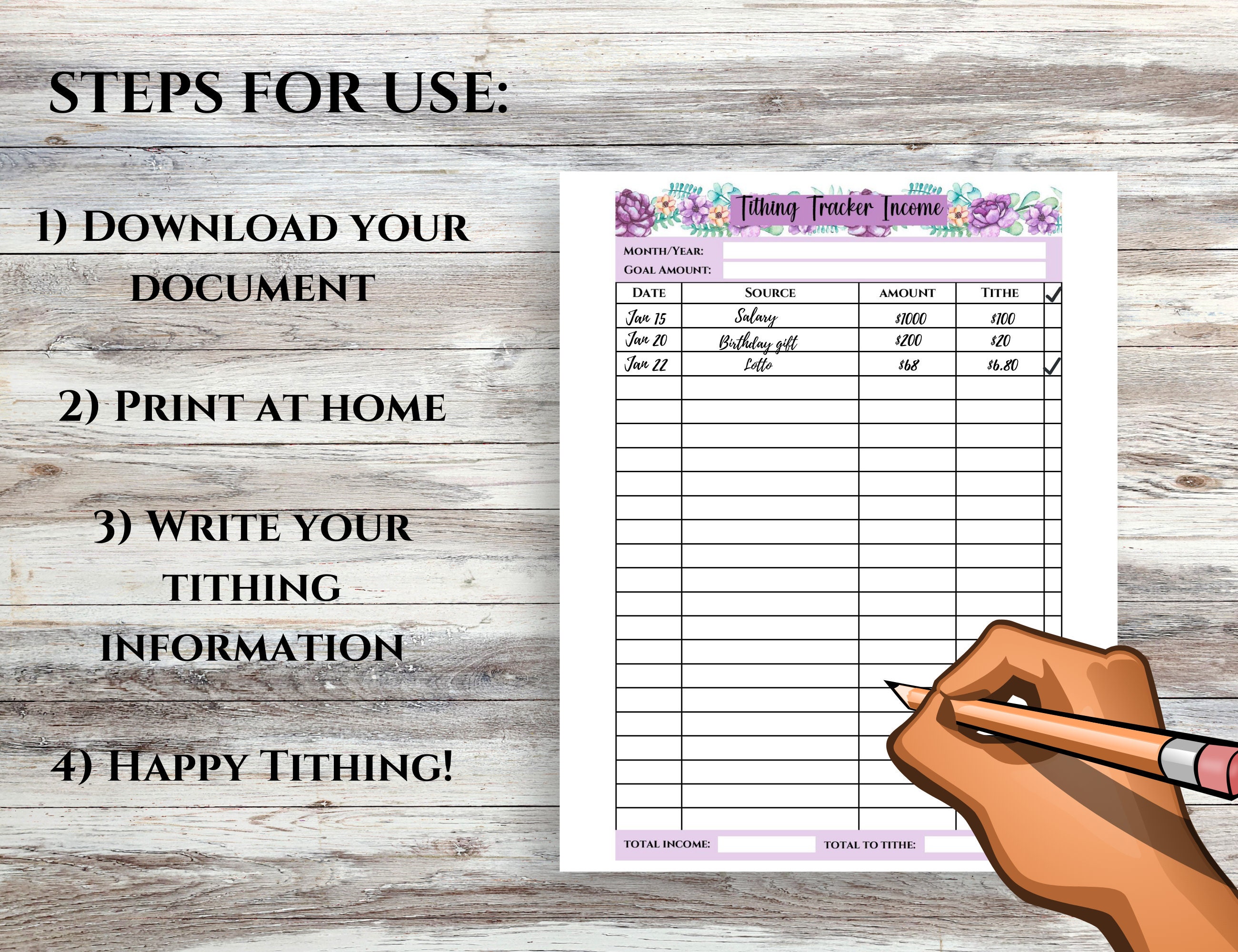 Tithing Tracker Tithe Tracker Tithe Log Printable US Letter, A4, A5 ...