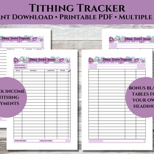 Tithing Tracker | Tithe Tracker | Tithe Log | Printable | US Letter, A4 ...