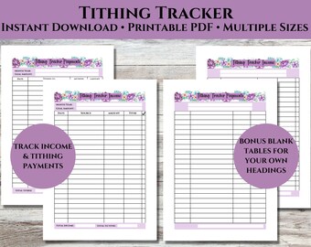Tithe Log Tithe Tracker Instant Printable Tithing Donations Tracker - Etsy