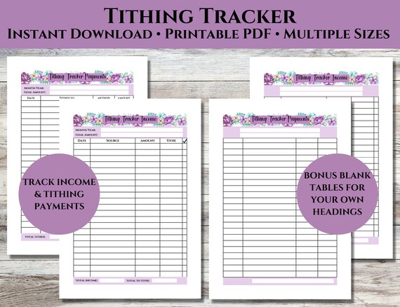 Tithing Tracker Tithe Tracker Tithe Log Printable US | Etsy