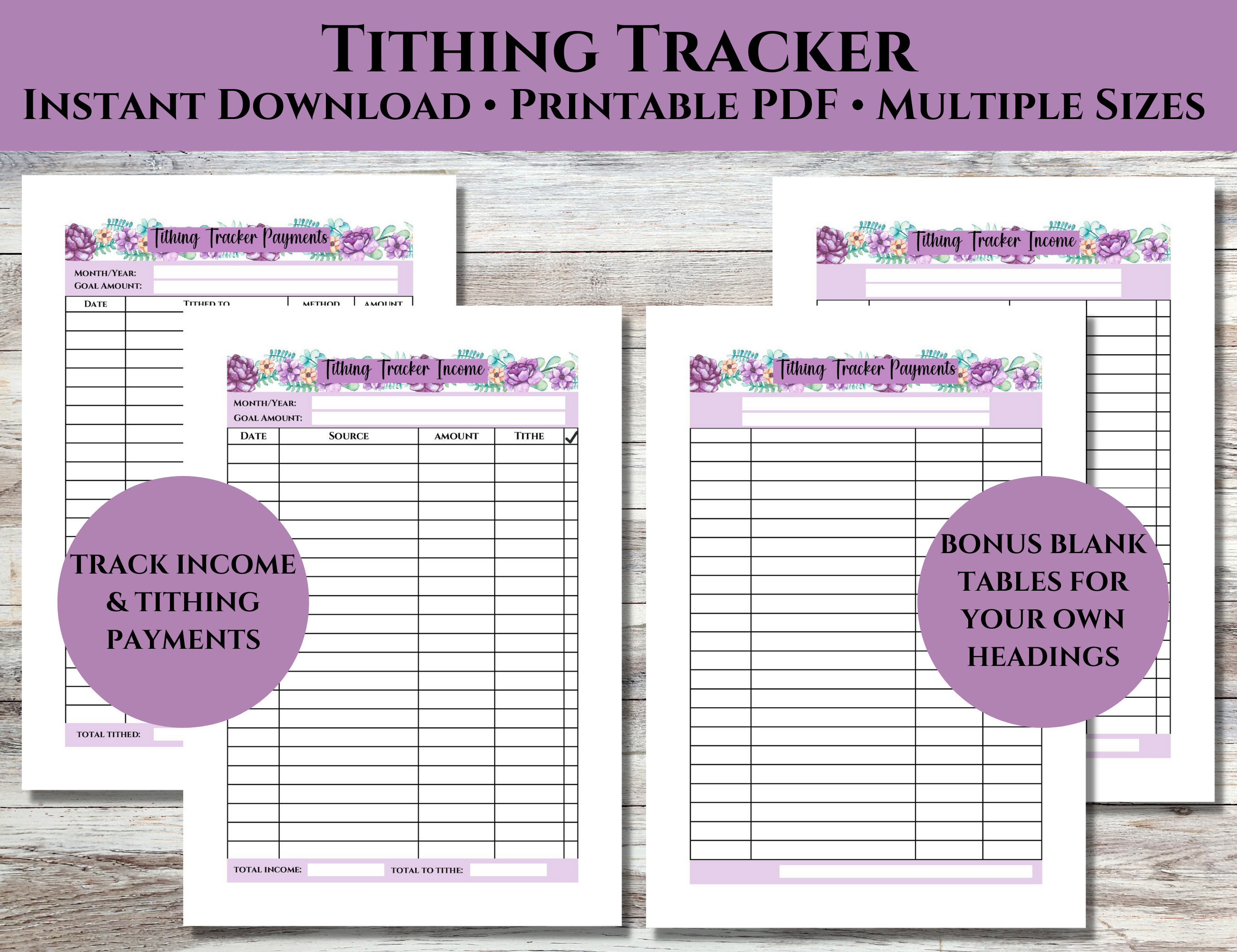 Tithing Tracker | Tithe Tracker | Tithe Log | Printable | US Letter, A4 ...