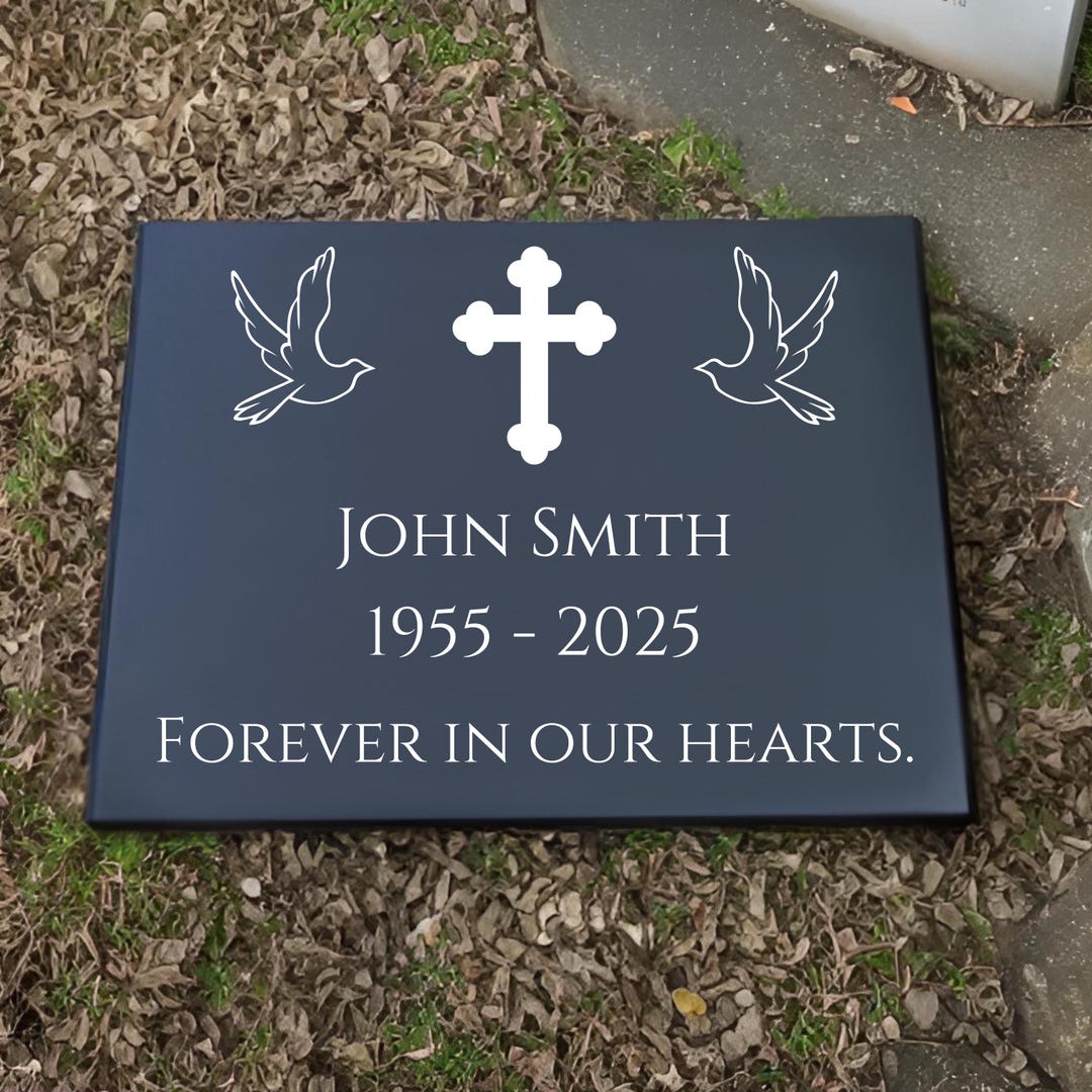 Custom Engraved Granite Memorial Headstone - Personalized Grave Marker ...