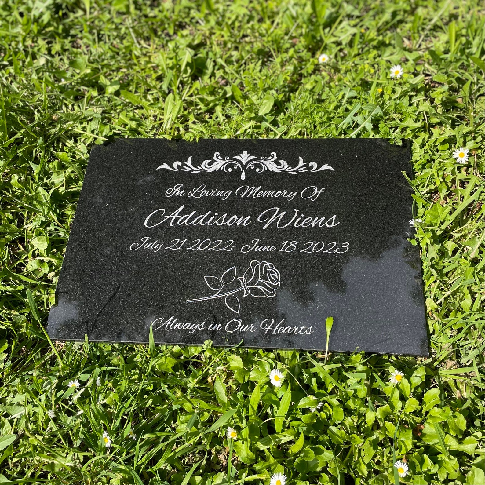 Custom Engraved Granite Memorial Stone - Personalized Headstone Plaque ...