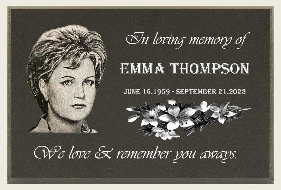 Personalized Portrait Memorial Plaque, Engraved Memorial Headstone ...