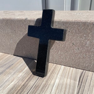 Handmade Black Granite Wall Cross: Religious Memorial Gift - Etsy