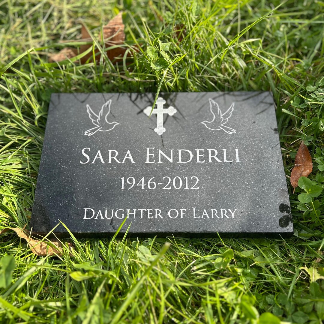 Custom Engraved Granite Memorial Headstone - Personalized Grave Marker ...