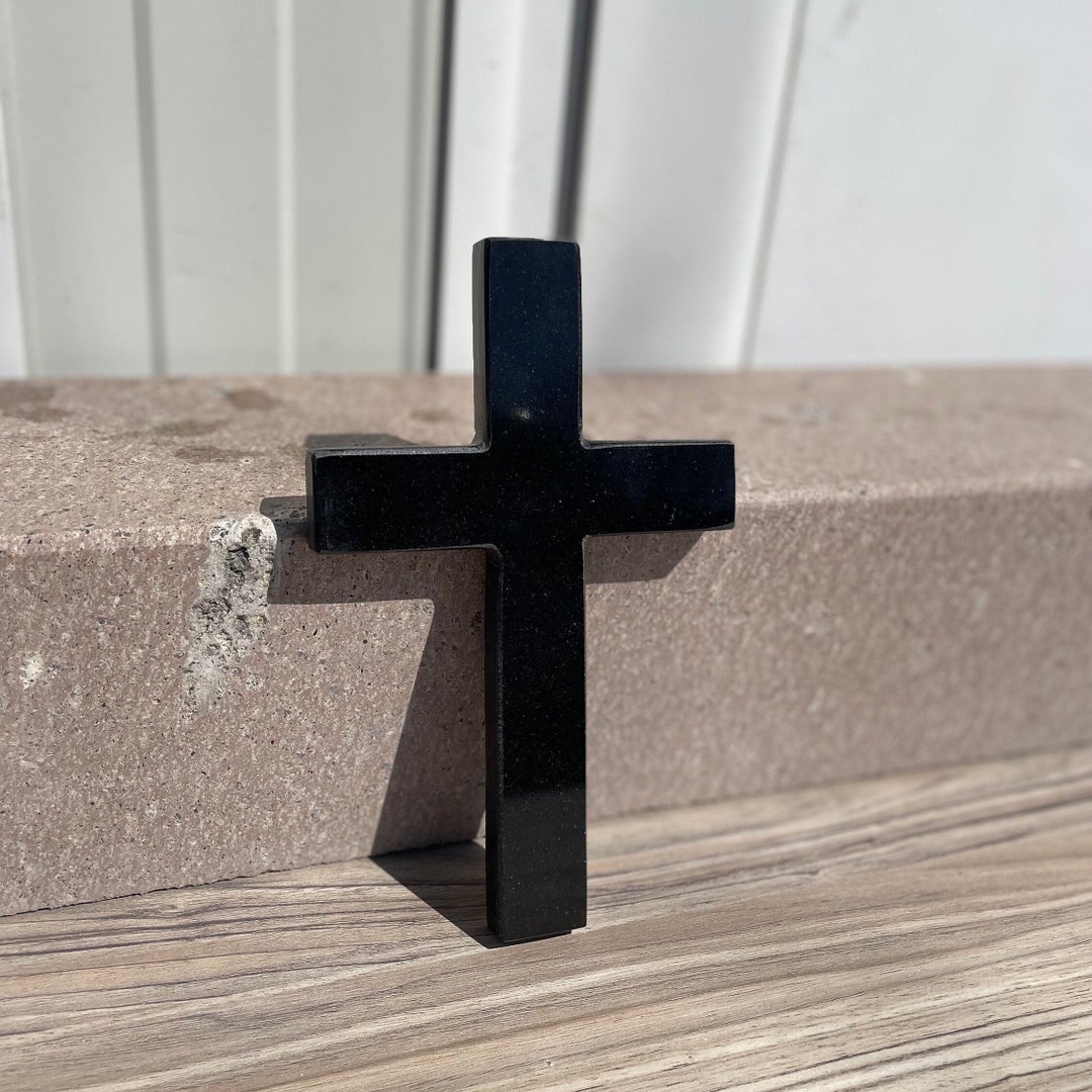 Handcrafted Crucifix , Wall Crucifix, Black Granite Cross, Religious ...