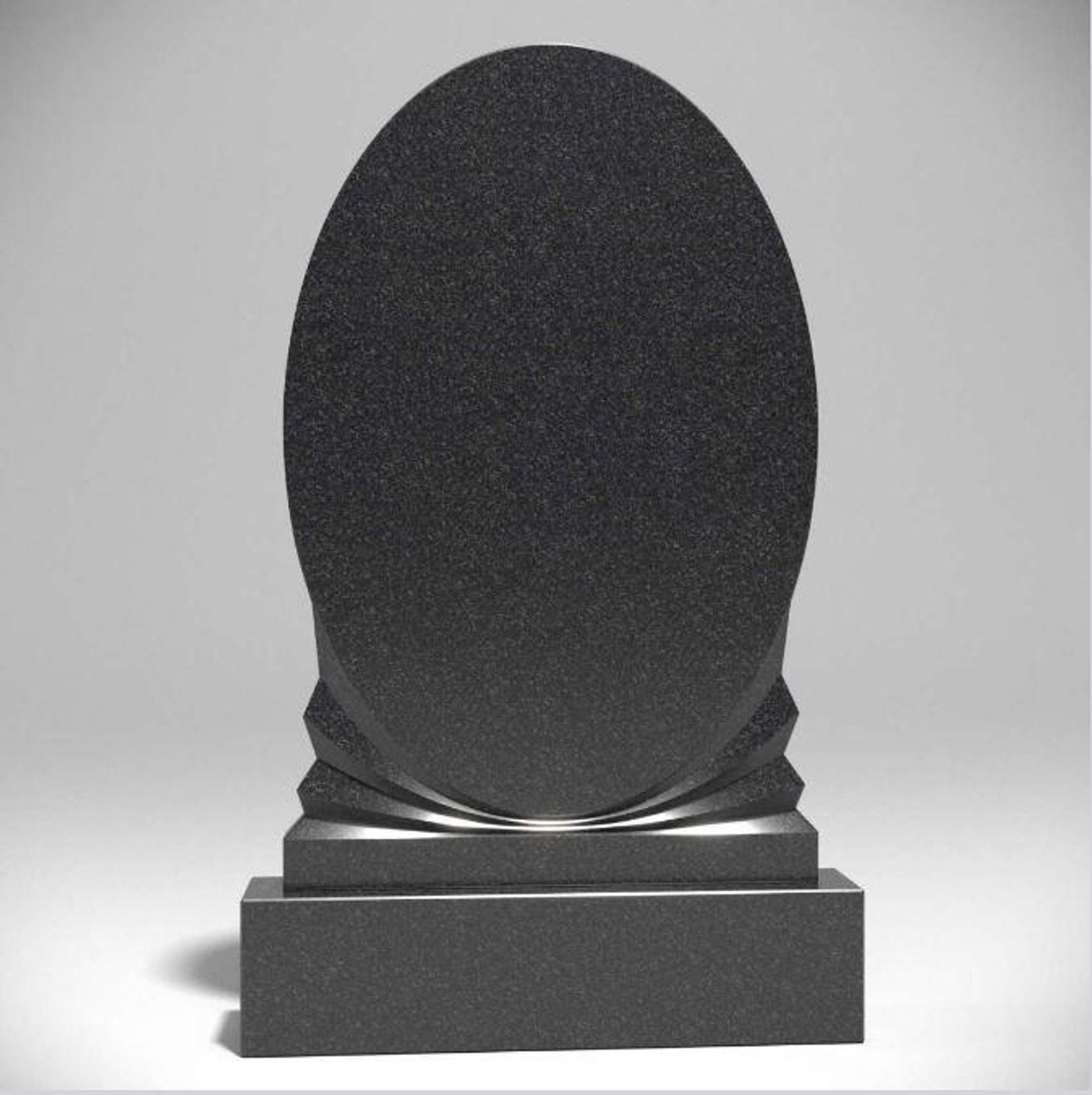Oval Black Granite Headstone • Custom Engraved Tombstone • Personalized ...