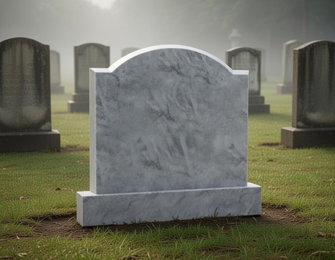 Custom Engraved Gray Marble Headstone – Arched Memorial Stone - Etsy