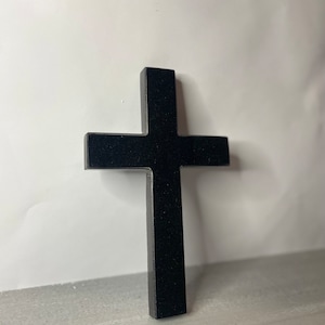 Handmade Black Granite Wall Cross: Religious Memorial Gift - Etsy