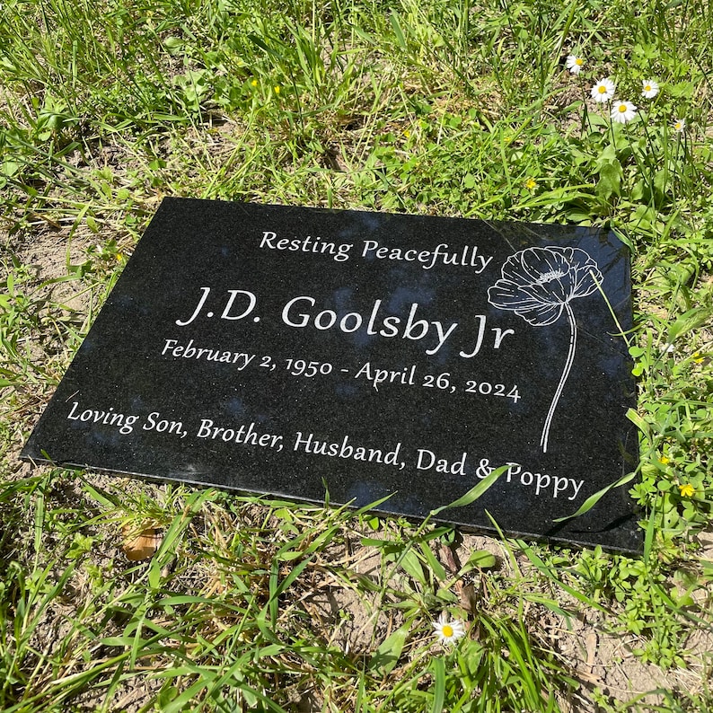 Custom Engraved Granite Memorial Stone - Personalized Headstone Plaque ...