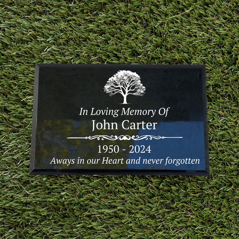 Personalized Granite Memorial Stone: Custom Engraved Headstone Plaque ...