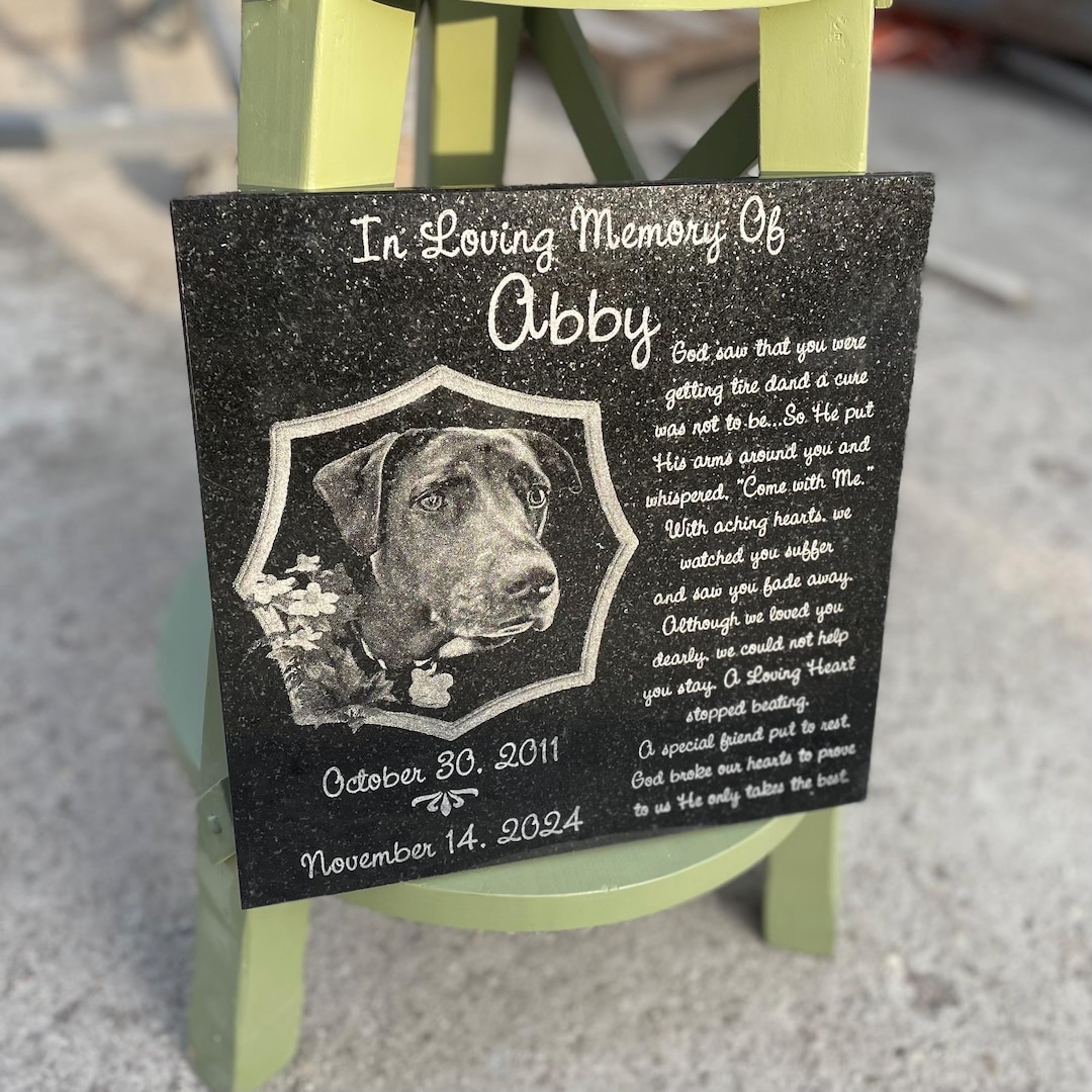 Pet Loss Sympathy Gift - Personalized Pet Memorial Stone - Engraved Pet ...