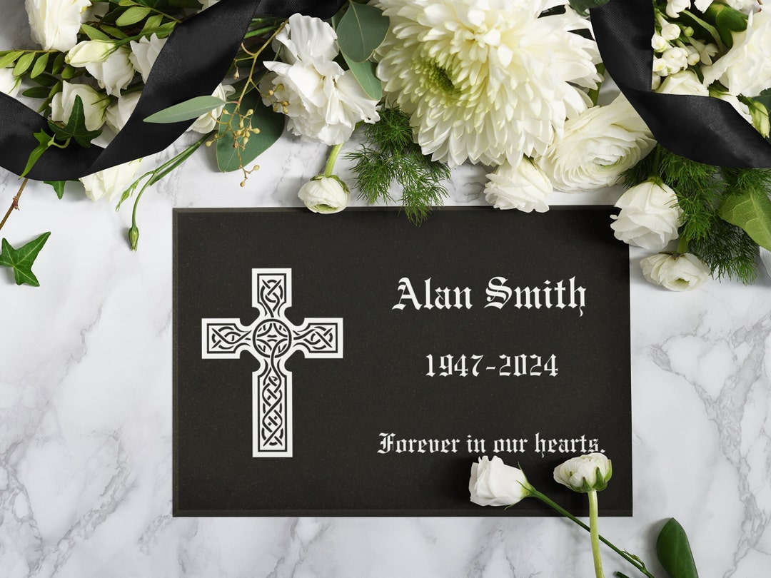 Celtic Crucifix Memorial Stone, Celtic Cross, Engraved Headstone ...