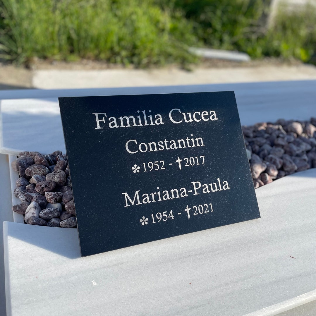 Personalized Granite Memorial Stone: Custom Engraved Headstone Plaque ...