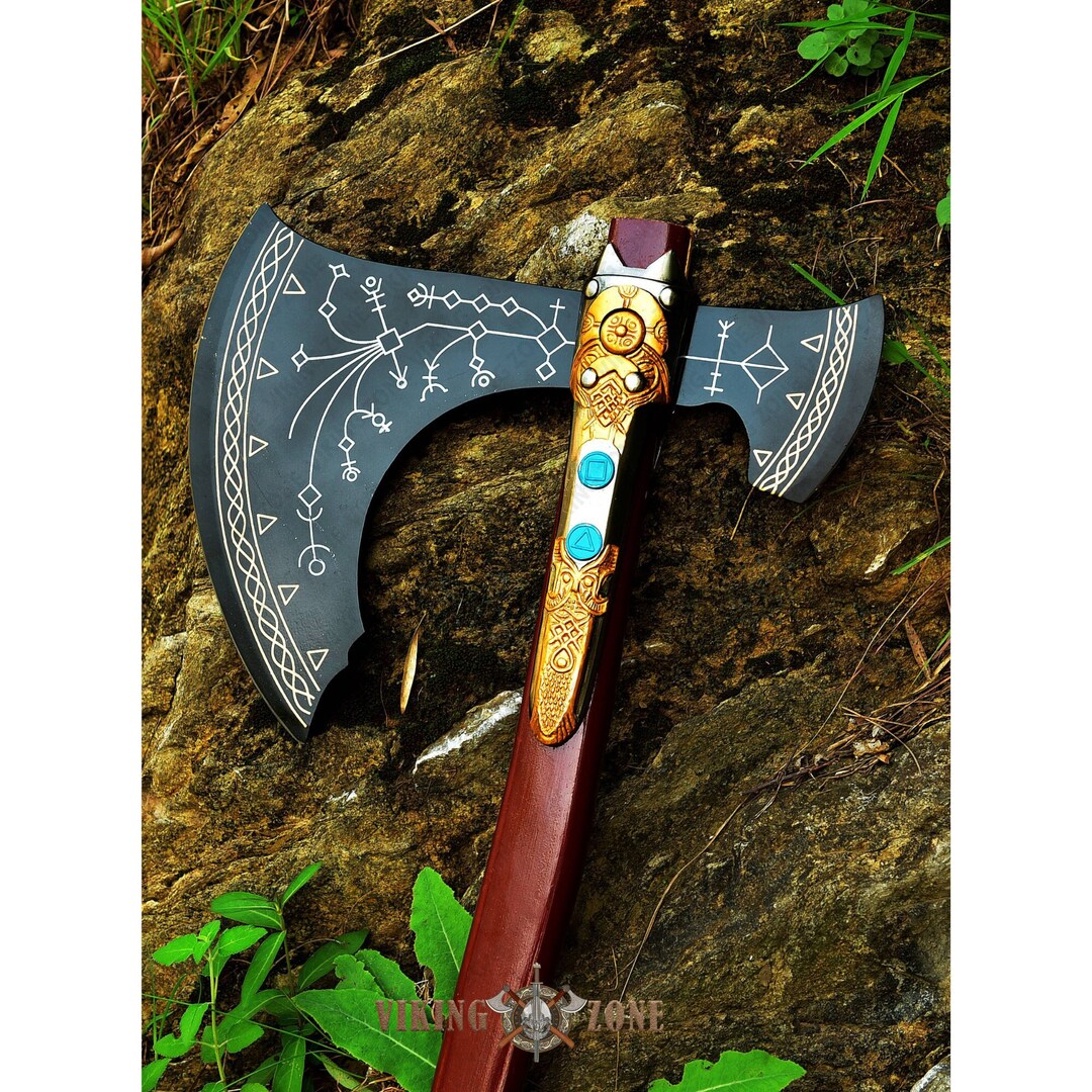 Handmade God of War Kratos Leviathan Axe, Scandinavian Axe, Axe, Norse ...