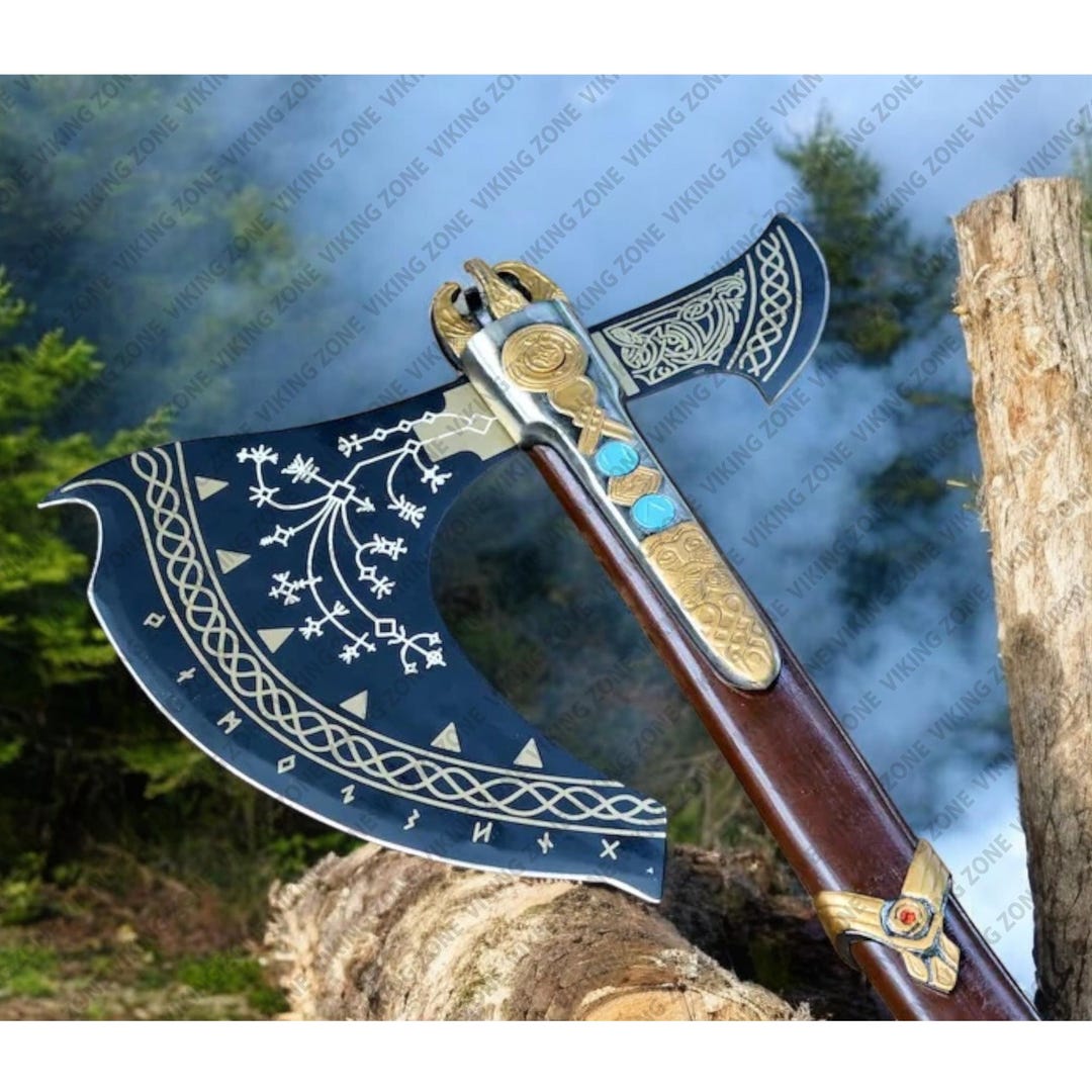 Handmade God of War Kratos Leviathan Axe, Scandinavian Axe, Axe, Norse ...
