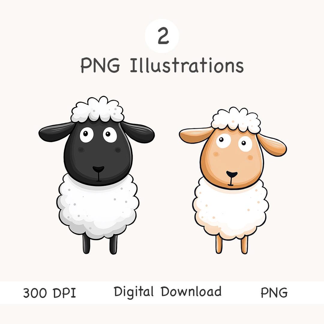 Sheep PNG Clipart Set, Farm Animal Nursery Art (digital Download) - Etsy